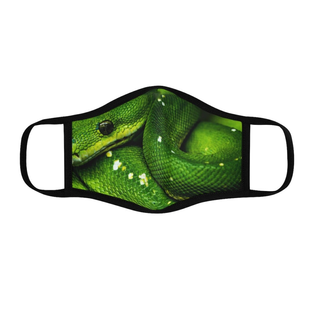 Slithery Snake Green Face Mask, 3D Nature Face Mask, 3D Snake, Reptile ...