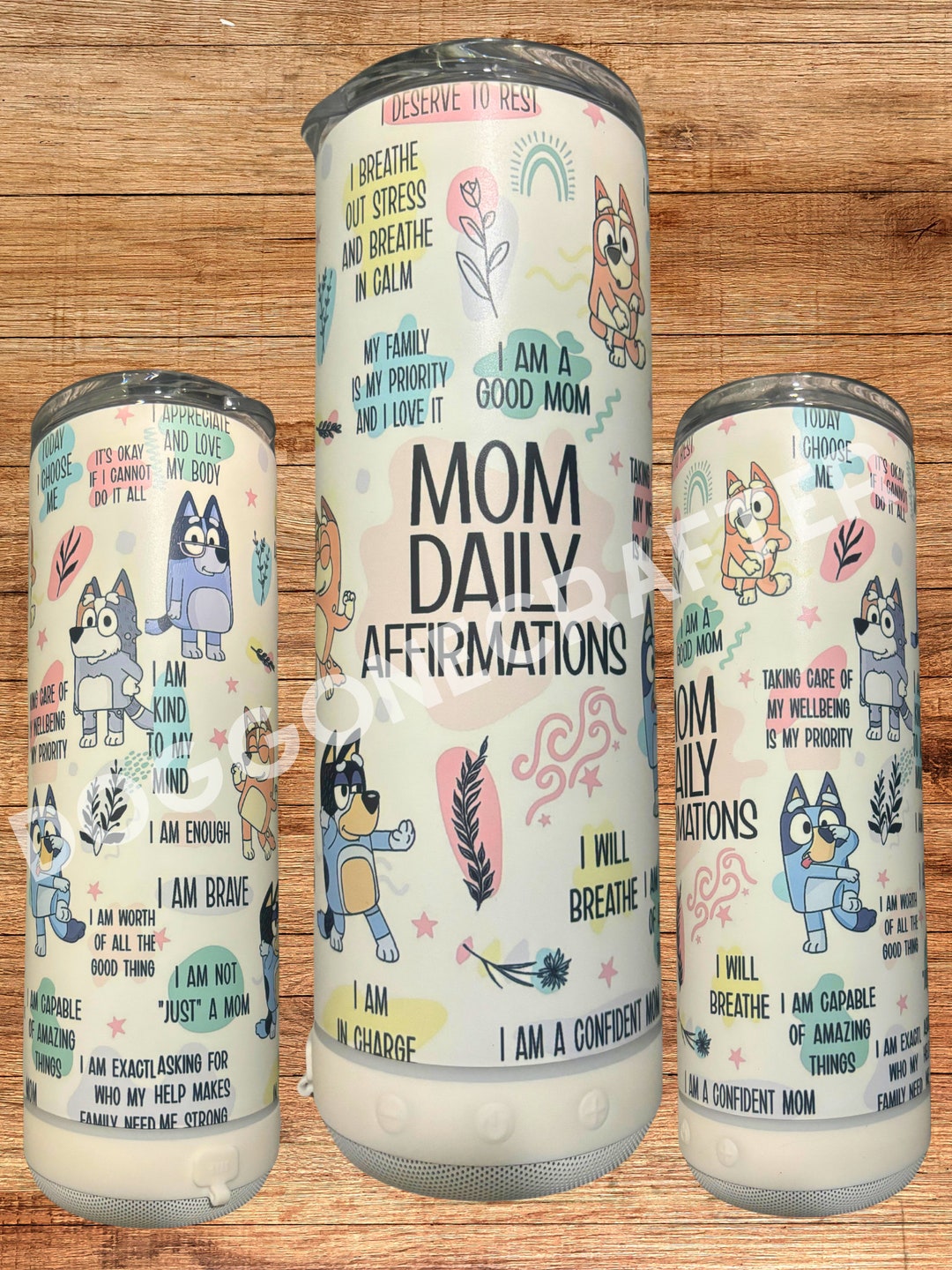 Cartoon Blue Heeler Dog Daily Mom Affirmations Tumbler - Etsy