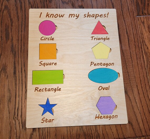 Children's Shape Puzzle Board SVG DXF PDF Laser Cut - Etsy