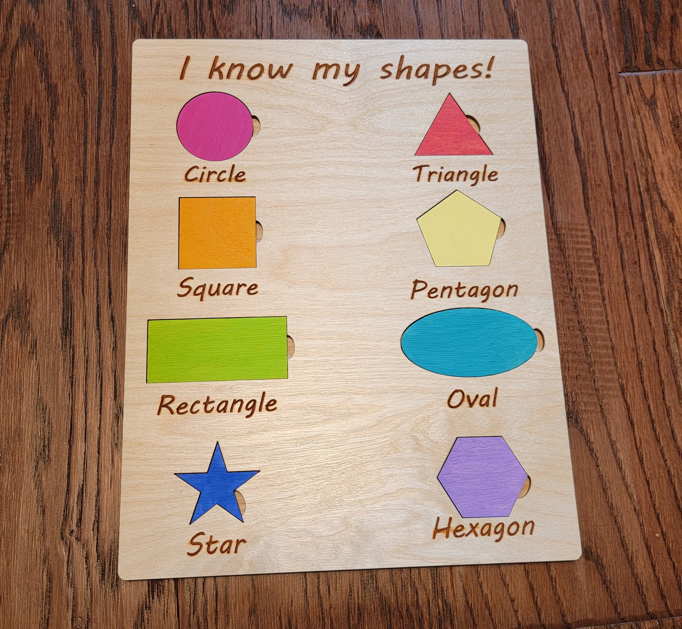 Children's Shape Puzzle Board SVG DXF PDF Laser Cut - Etsy