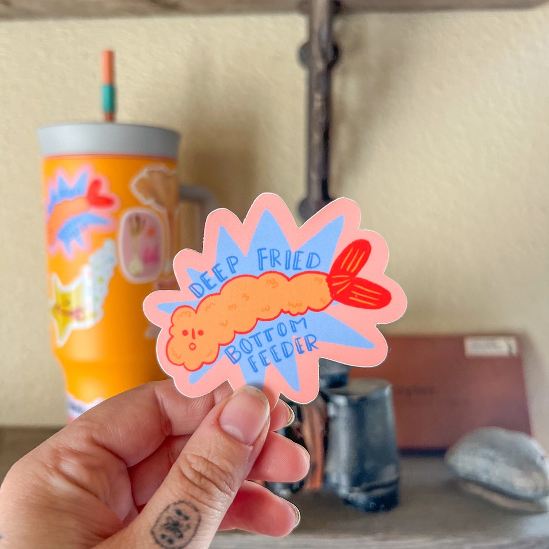 Deep Fried Bottom Feeder | Tempura Shrimp Sticker - Etsy