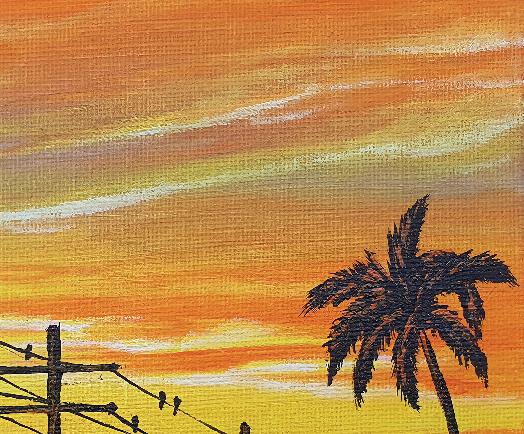Printable Sunset Painting, Power Lines at Sunset Art, Sunset Wall Art ...