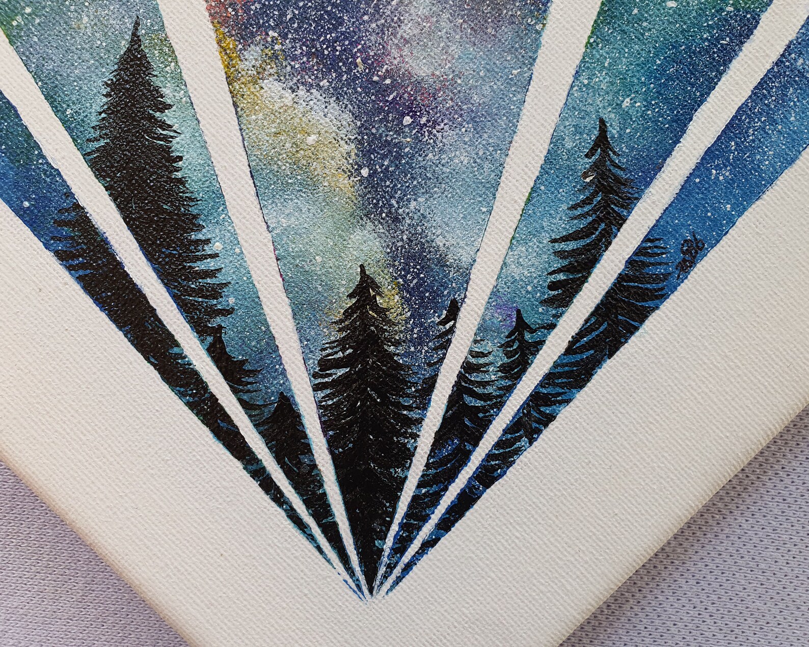 Milky Way Painting, Original Acrylic Painting on Canvas, Night Sky ...