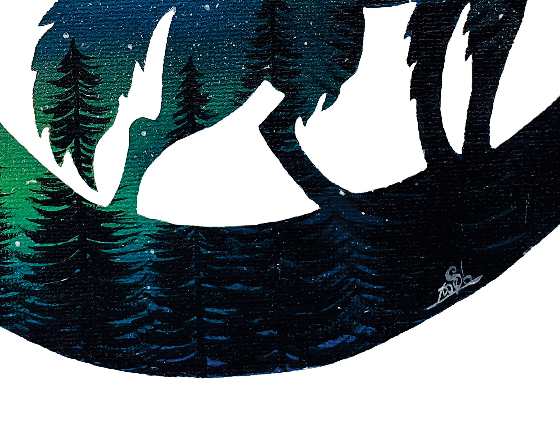 Printable Wolf Silhouette Wall Decor Night Forest Digital - Etsy