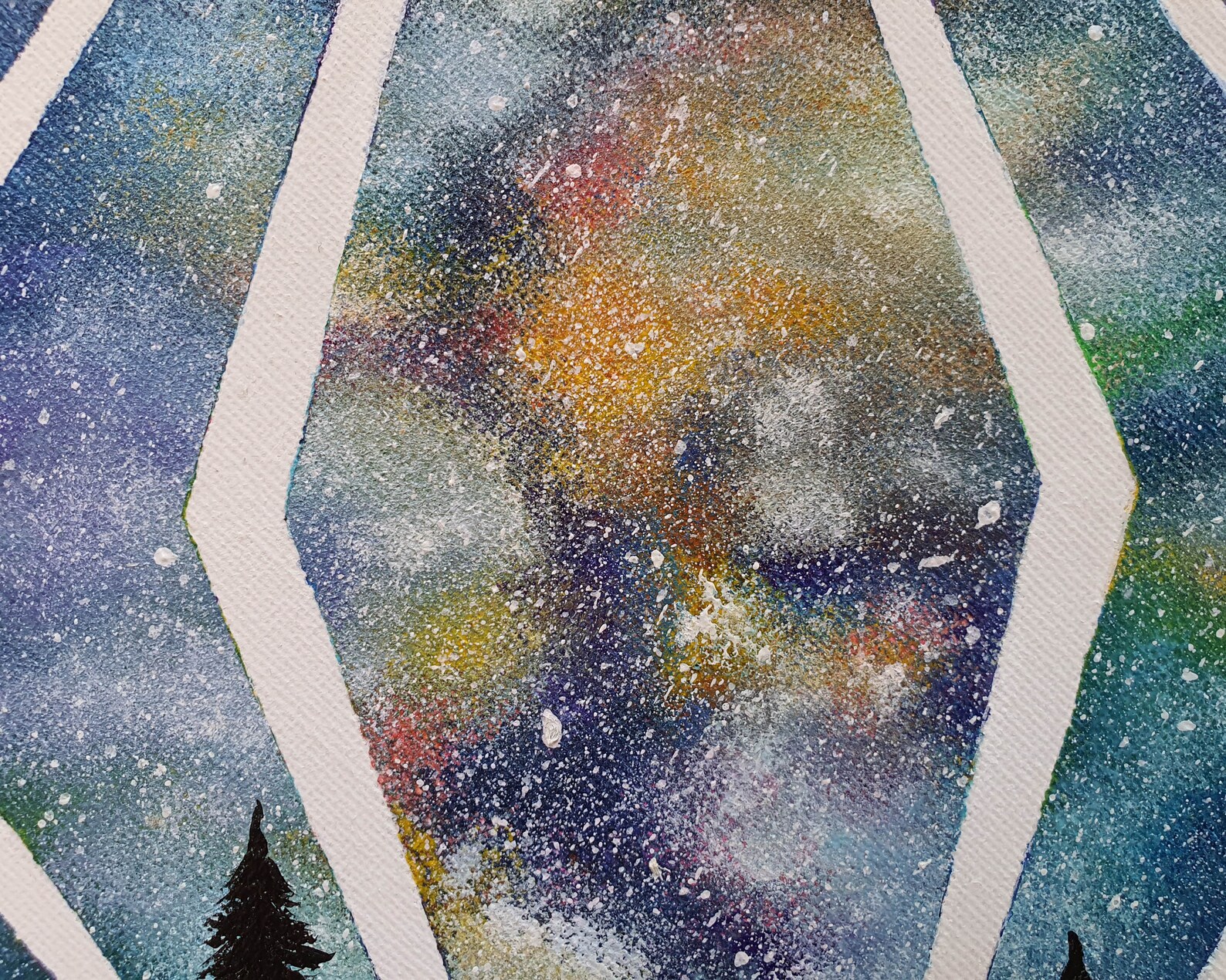 Milky Way Painting, Original Acrylic Painting on Canvas, Night Sky ...
