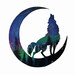 Printable Wolf Silhouette Wall Decor Night Forest Digital - Etsy