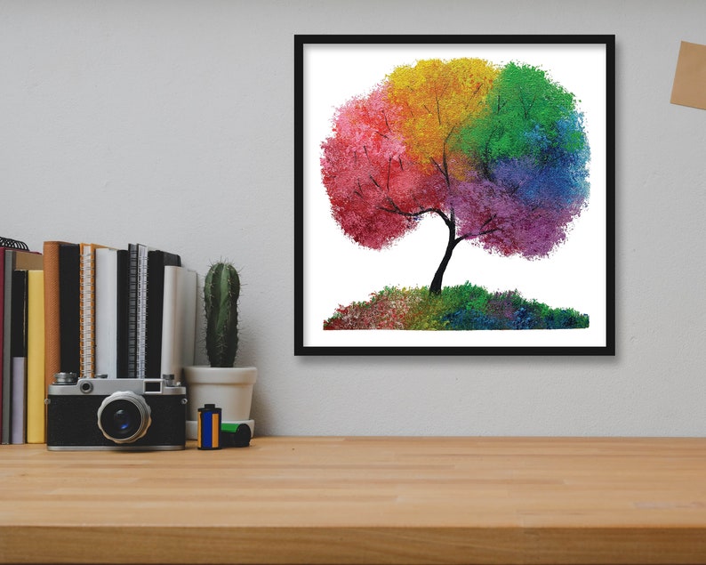 Printable Colorful Tree Painting Rainbow Tree Art Print Tree - Etsy