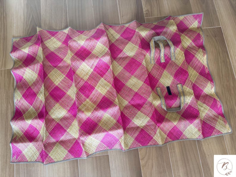Cute Pink FLOOR BANIG MAT Beautiful Colorful Handwoven Single Size Mat ...