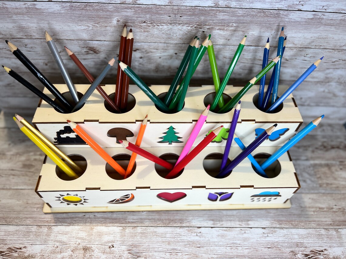 Crayon Box Vector Template | SVG, PDF, DXF, Ai, Eps - Etsy