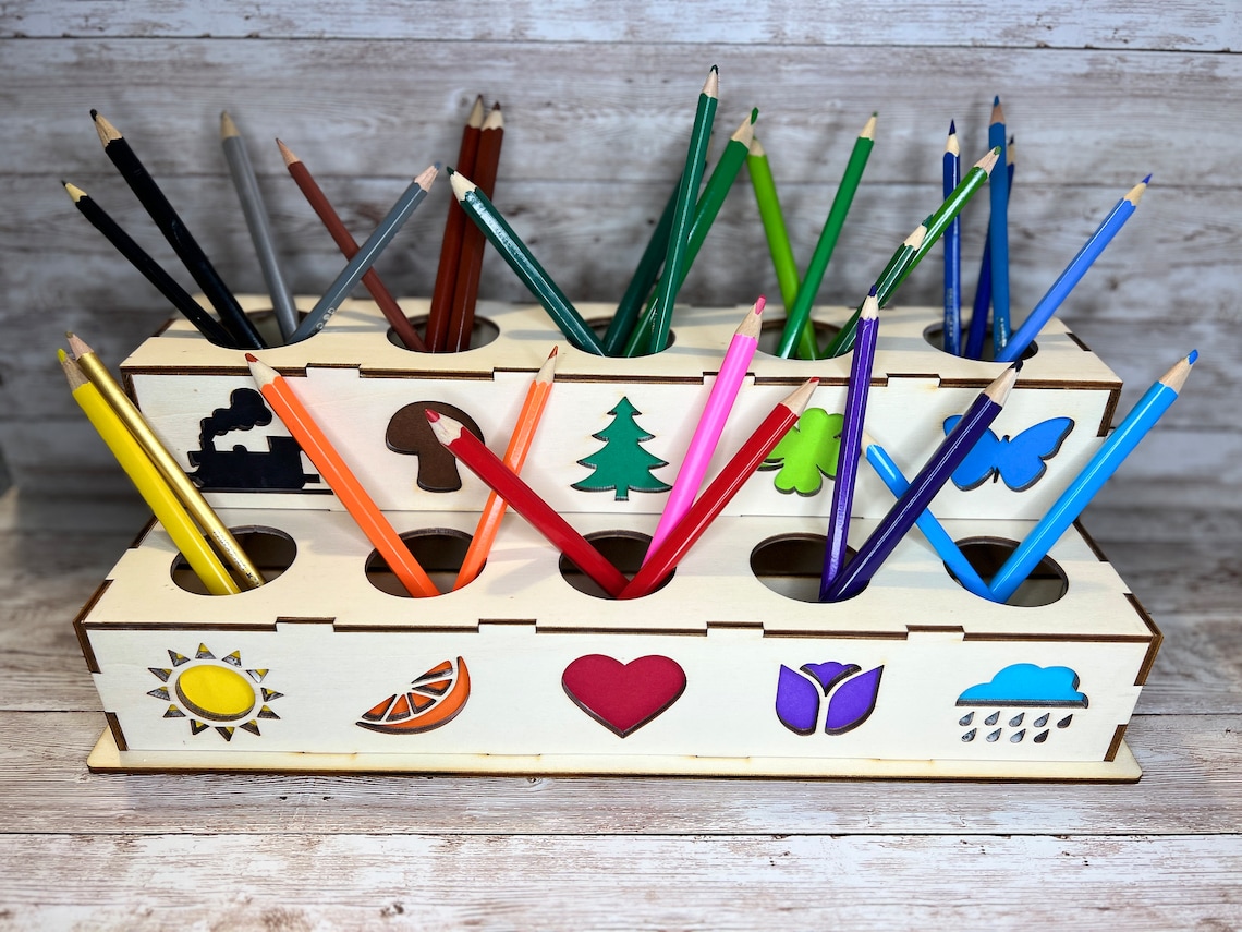 Crayon Box Vector Template | SVG, PDF, DXF, Ai, Eps - Etsy