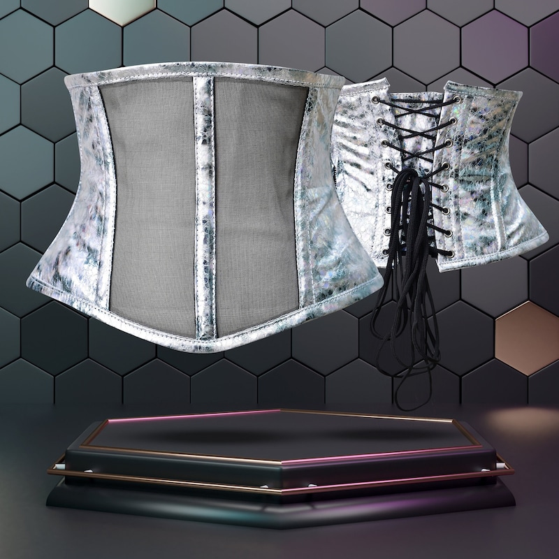 Silver Corset - Etsy