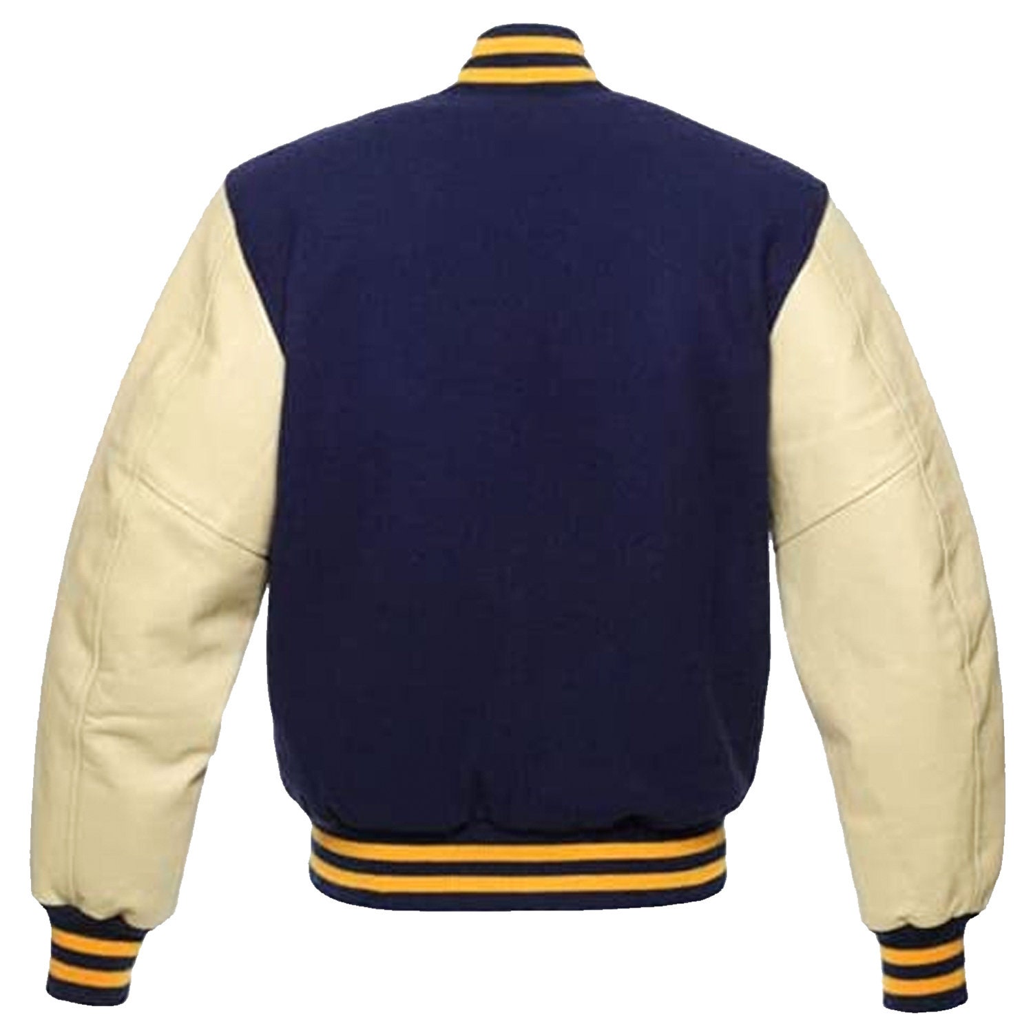 Unisex Wool Varsity Jacket: Leather Sleeves, Ribbed Cuffs - Etsy