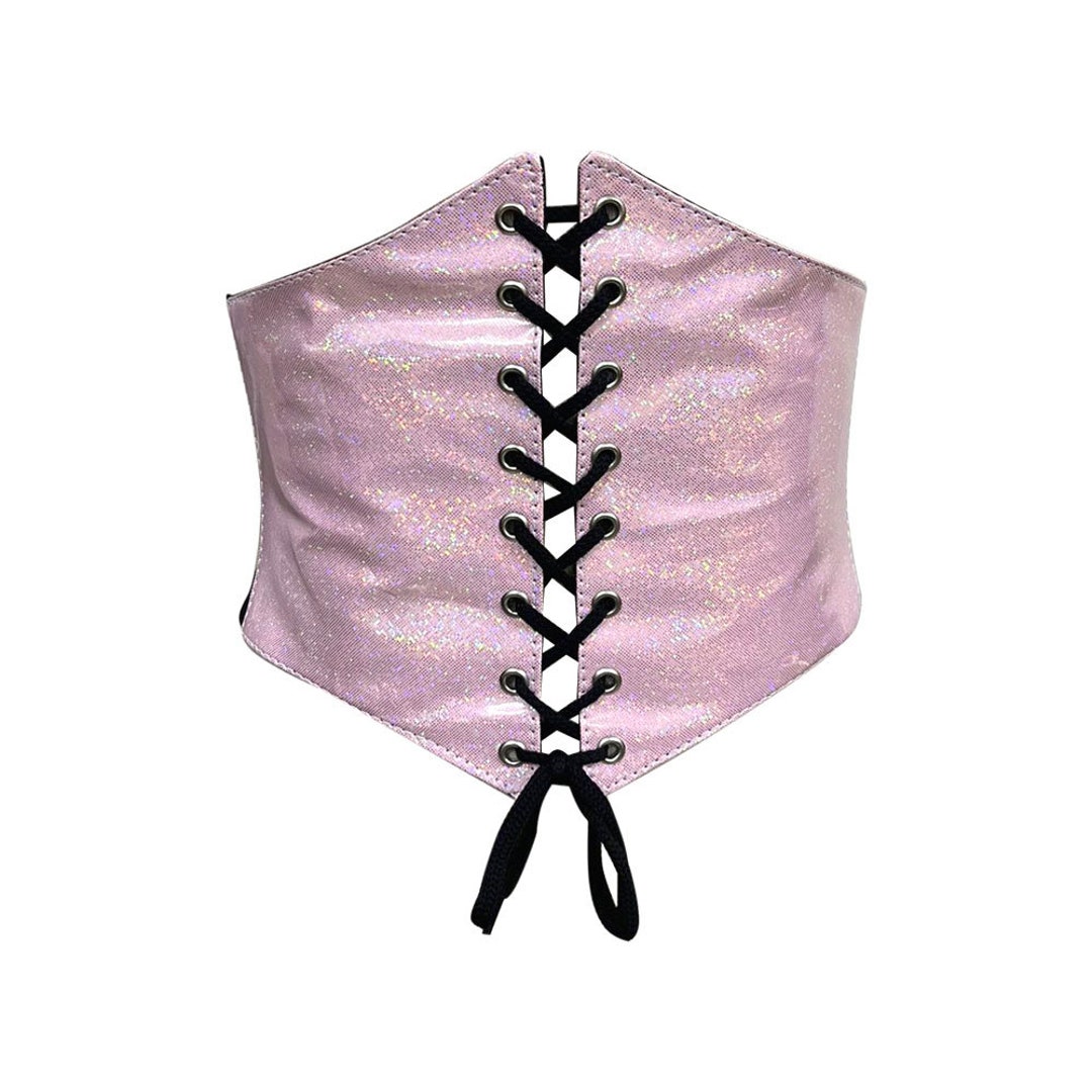 Corset Belt, Waist Belt With Pink Glitter, Women’s Lace-up Underbust - Etsy