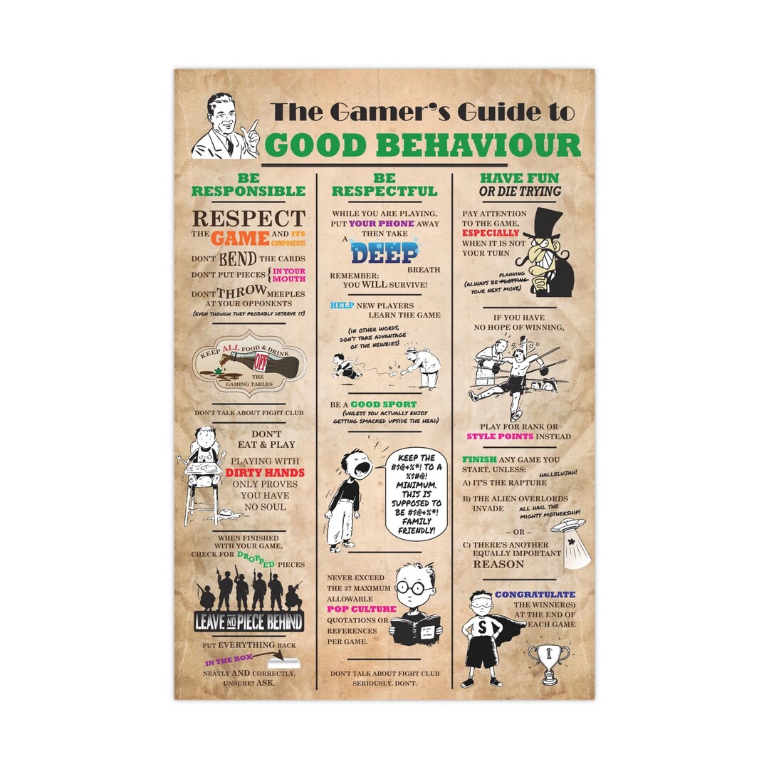 Gamer's Guide to Good Behaviour (print Version) - Etsy
