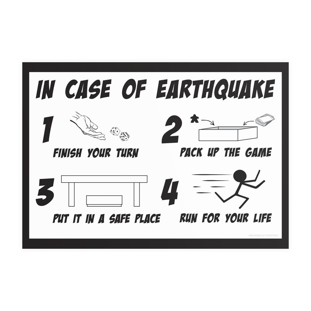 In Case of Earthquake - Matte Poster - Etsy