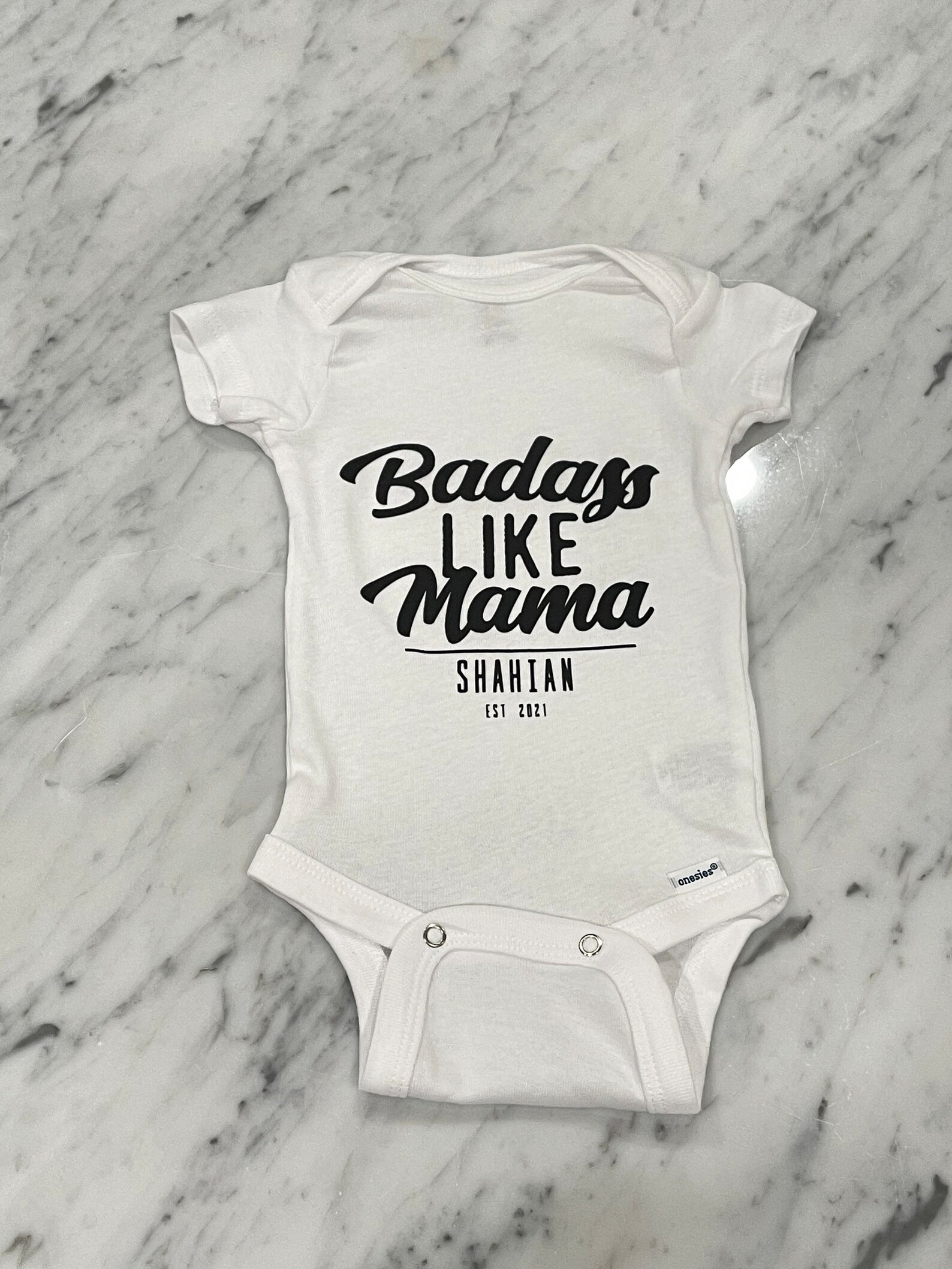 Personalized “badass Like Mama” Baby Outfit With Last Name on the Front ...