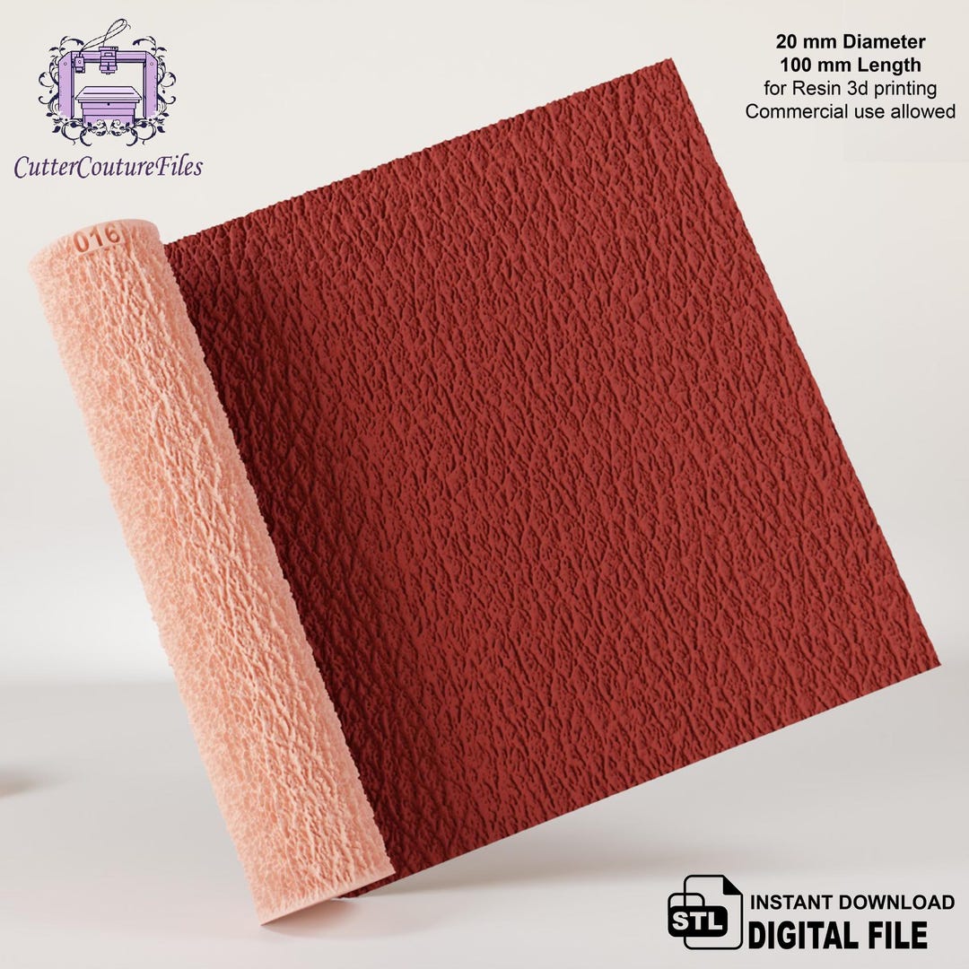 Clay Texture Roller STL, Leather Texture Roller Digital STL File 3D ...