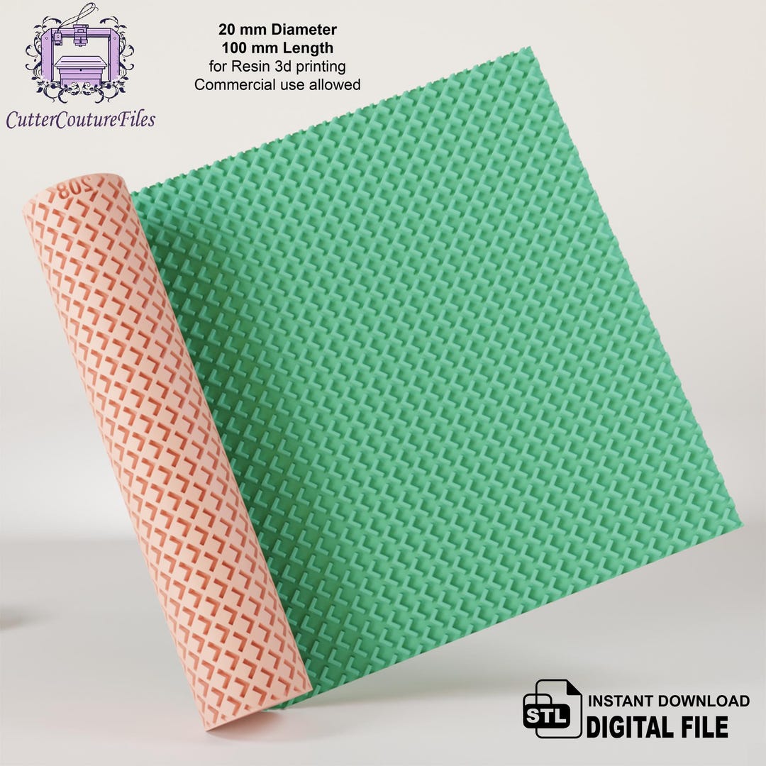 Hevron Herringbone Texture Roller STL | Zigzag Pattern | Polymer Clay ...