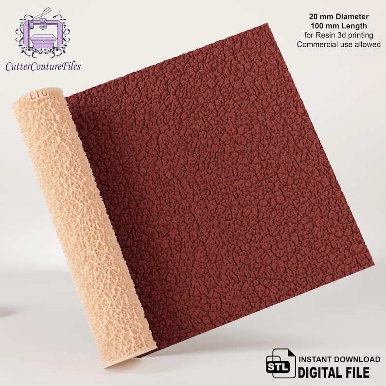 Clay Texture Roller STL, Leather Texture Roller Digital STL File 3D ...