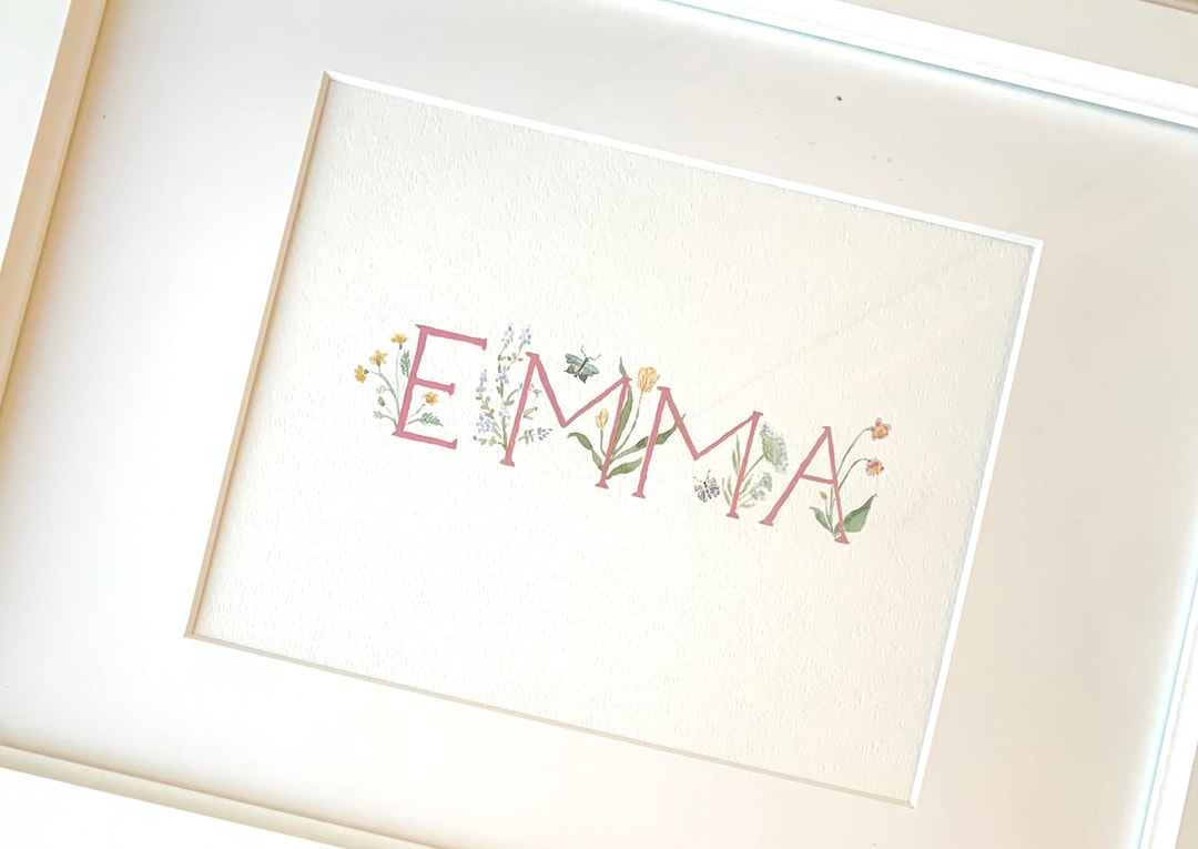 Personalized Name Painting - Original Watercolor - 9” X 12” Paper - Etsy