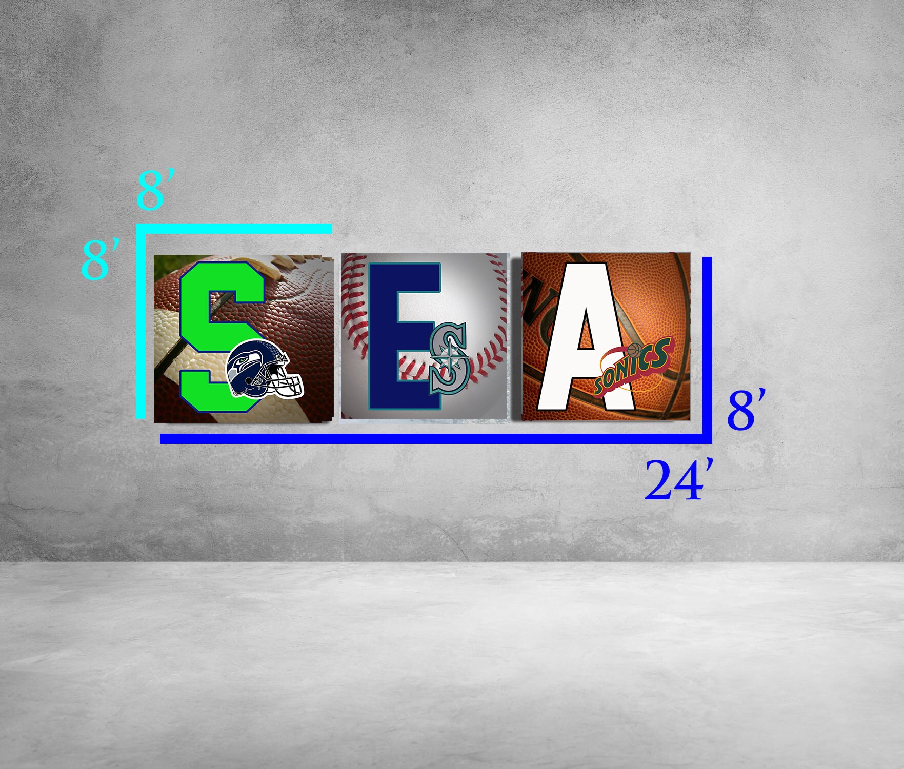 A Collection of Seattle Sports Teams Football, Basketball and Baseball ...