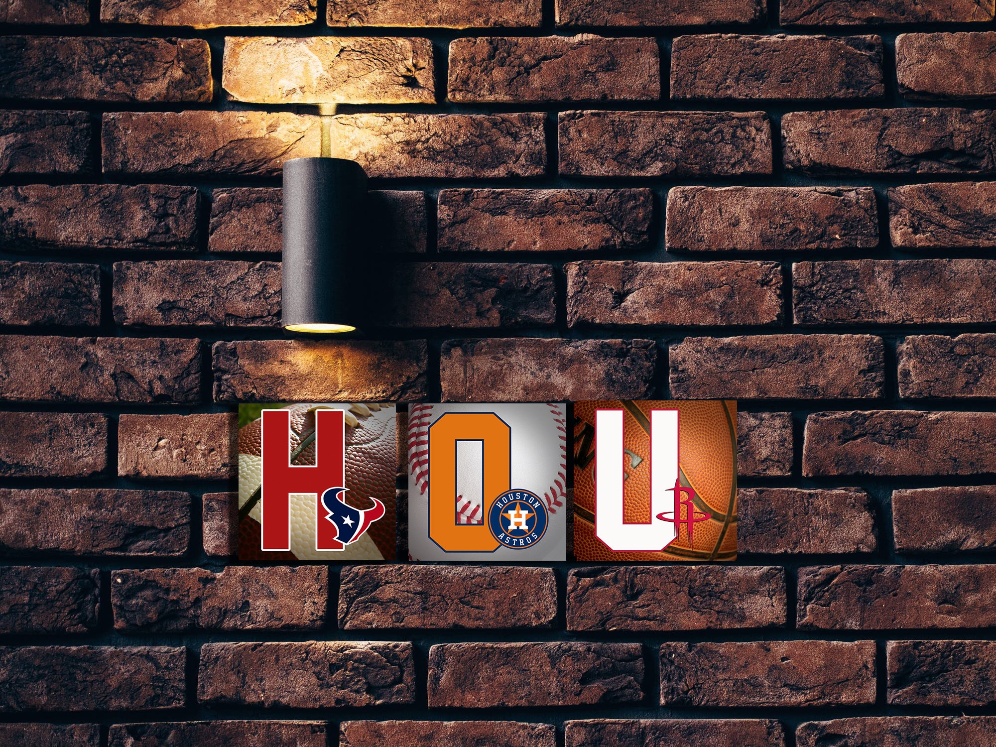 A Collection of Houston Sports Teams Football, Basketball and Baseball ...