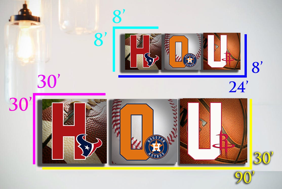 A Collection of Houston Sports Teams Football, Basketball and Baseball ...