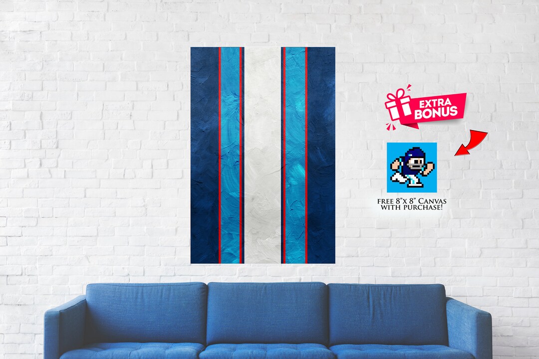 Tennessee Titans Blue and White Stripes Impasto Styled Representation ...