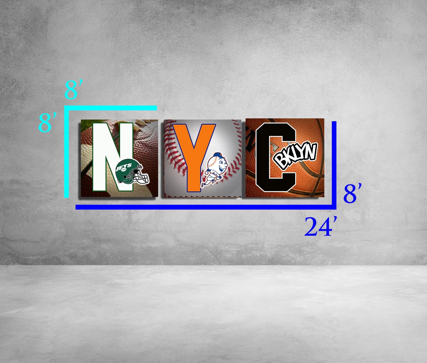 A Collection of New York City Sports Teams Football, Basketball and ...