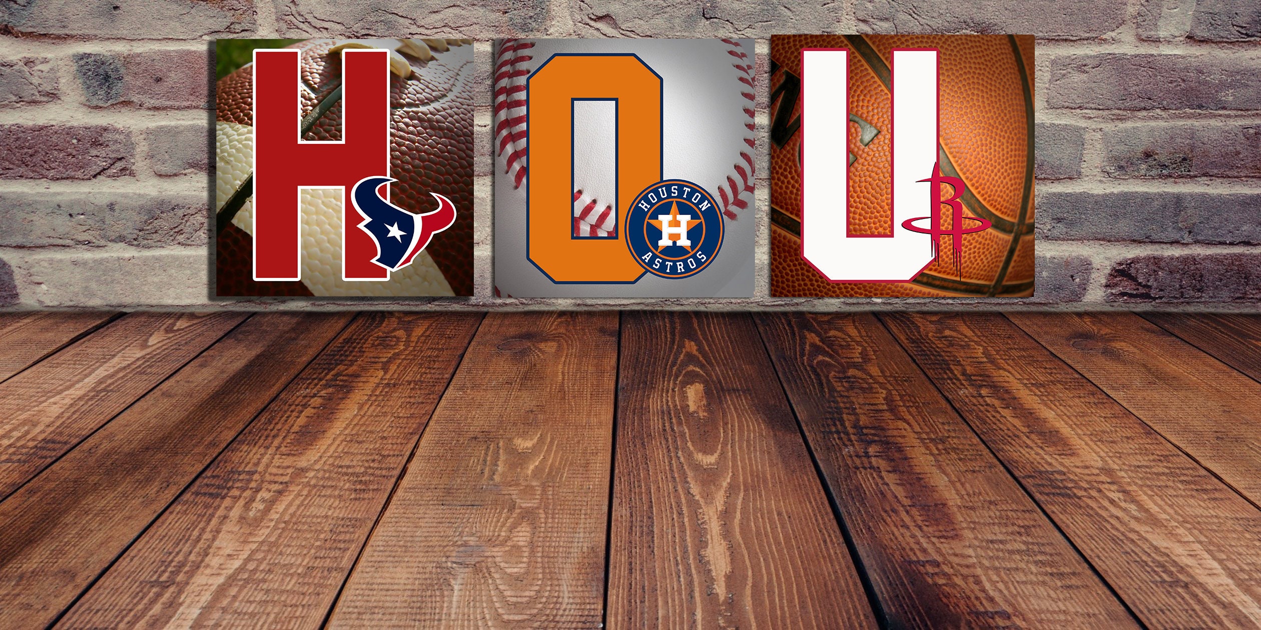 A Collection of Houston Sports Teams Football, Basketball and Baseball ...