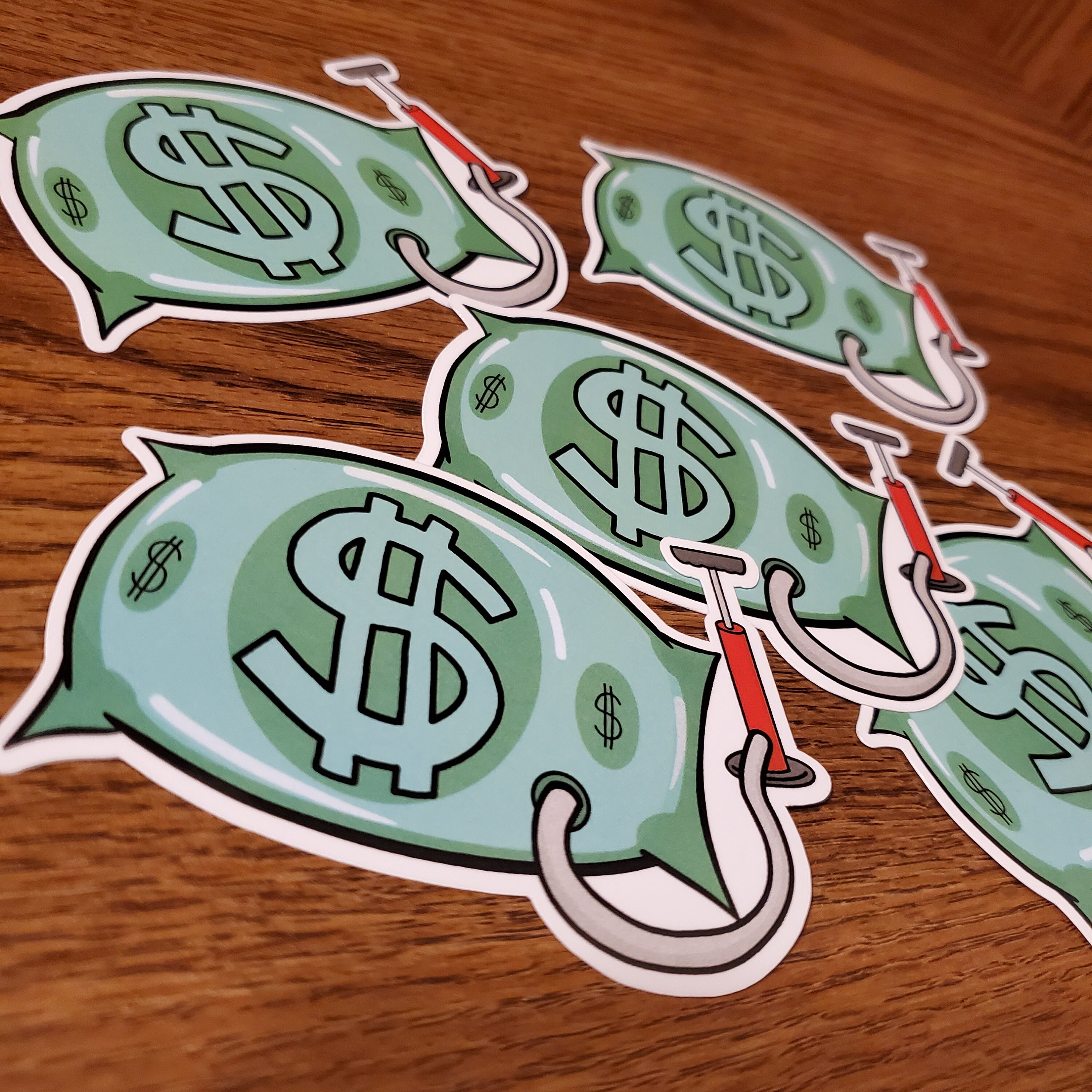 Inflated Dollar Dollar Bill Dollar Bill Sticker Laptop Decal Money ...