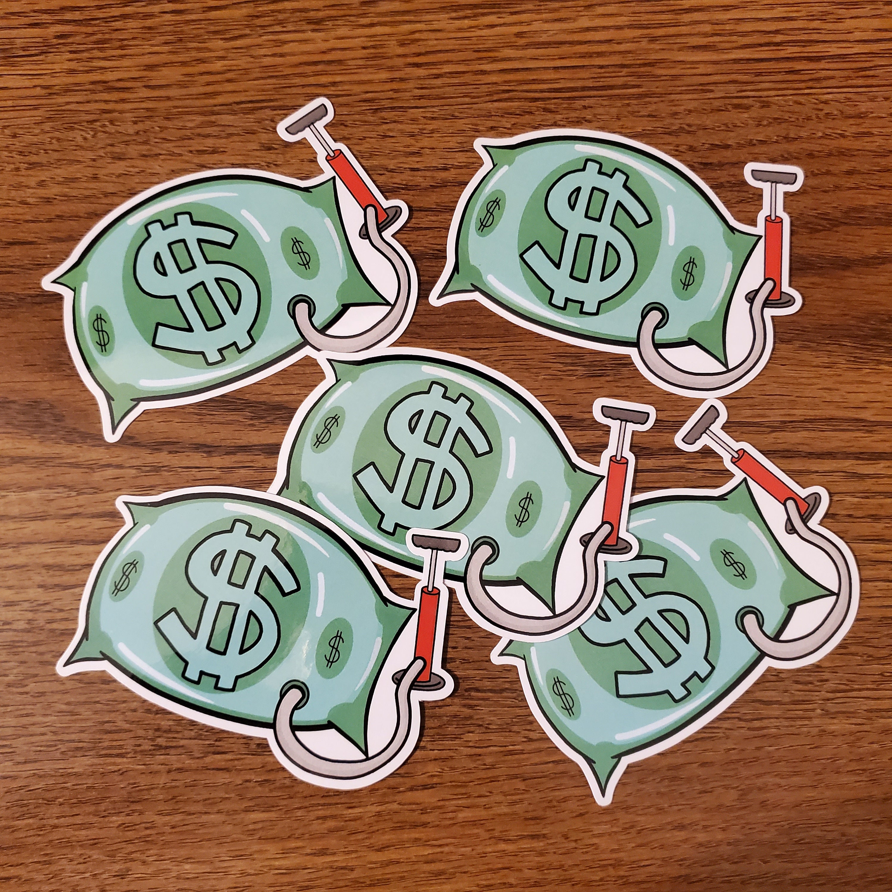 Inflated Dollar Dollar Bill Dollar Bill Sticker Laptop Decal Money ...
