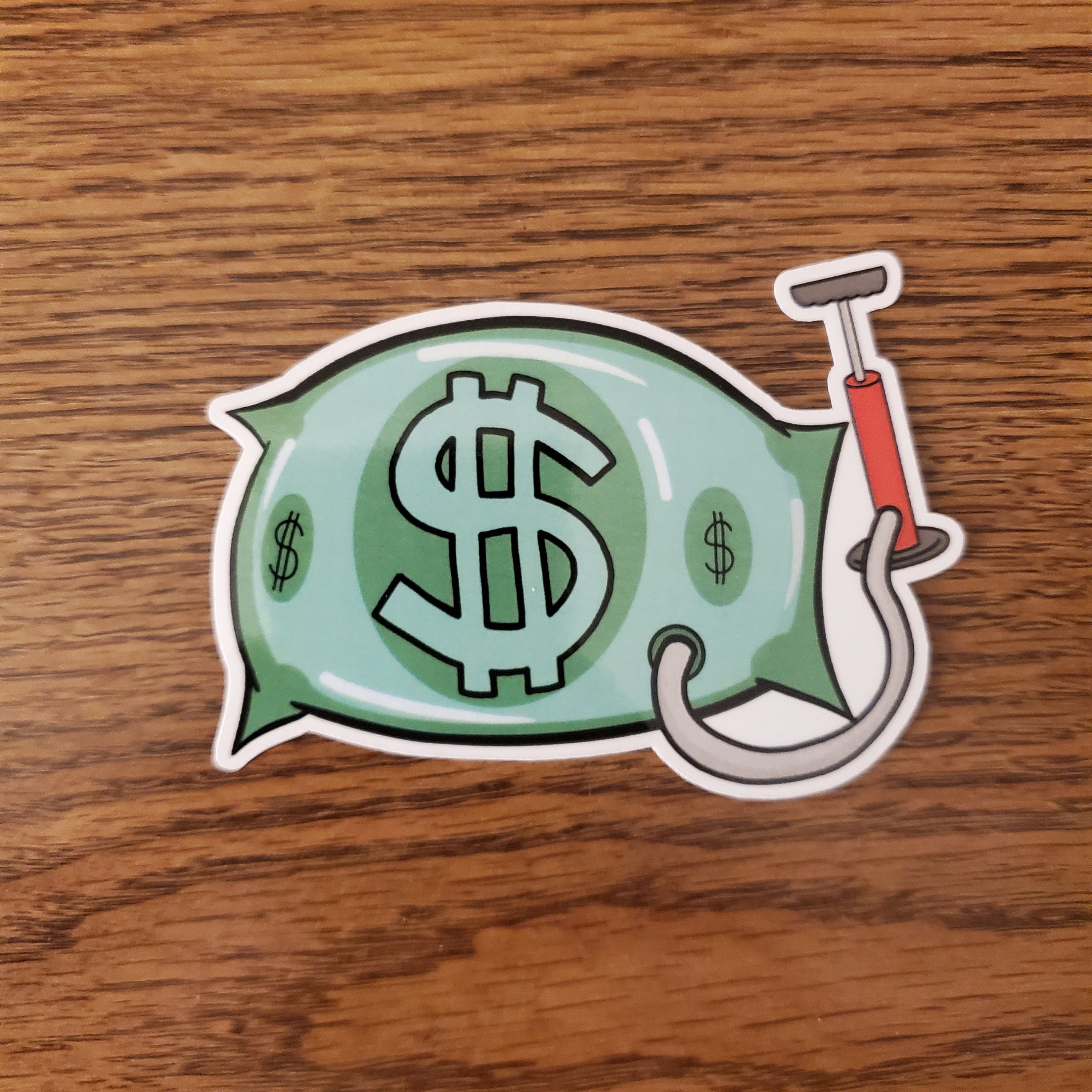Inflated Dollar Dollar Bill Dollar Bill Sticker Laptop Decal Money ...