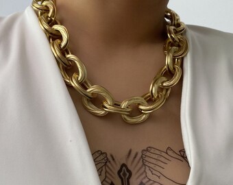 Chunky Gold Necklace | Etsy