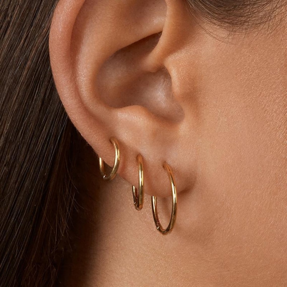 Huggie Earrings Hinged Hoop Gold Hoop Earring Set - Etsy