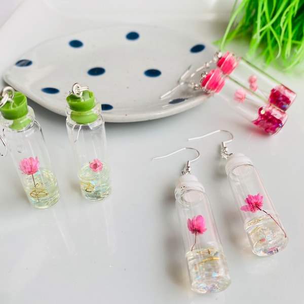 Tiny Bottle Earrings - Etsy