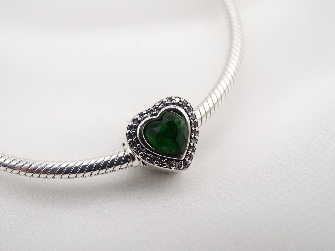 Emerald Green Heart Charm: 925 Sterling Silver Pandora Style - Etsy UK