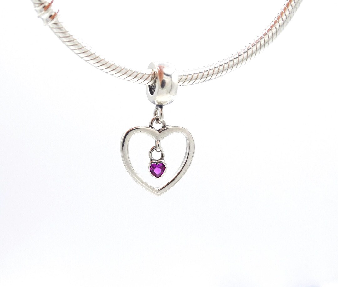 925 Sterling Silver Purple Heart Charm,pendant for Necklace Bracelet ...