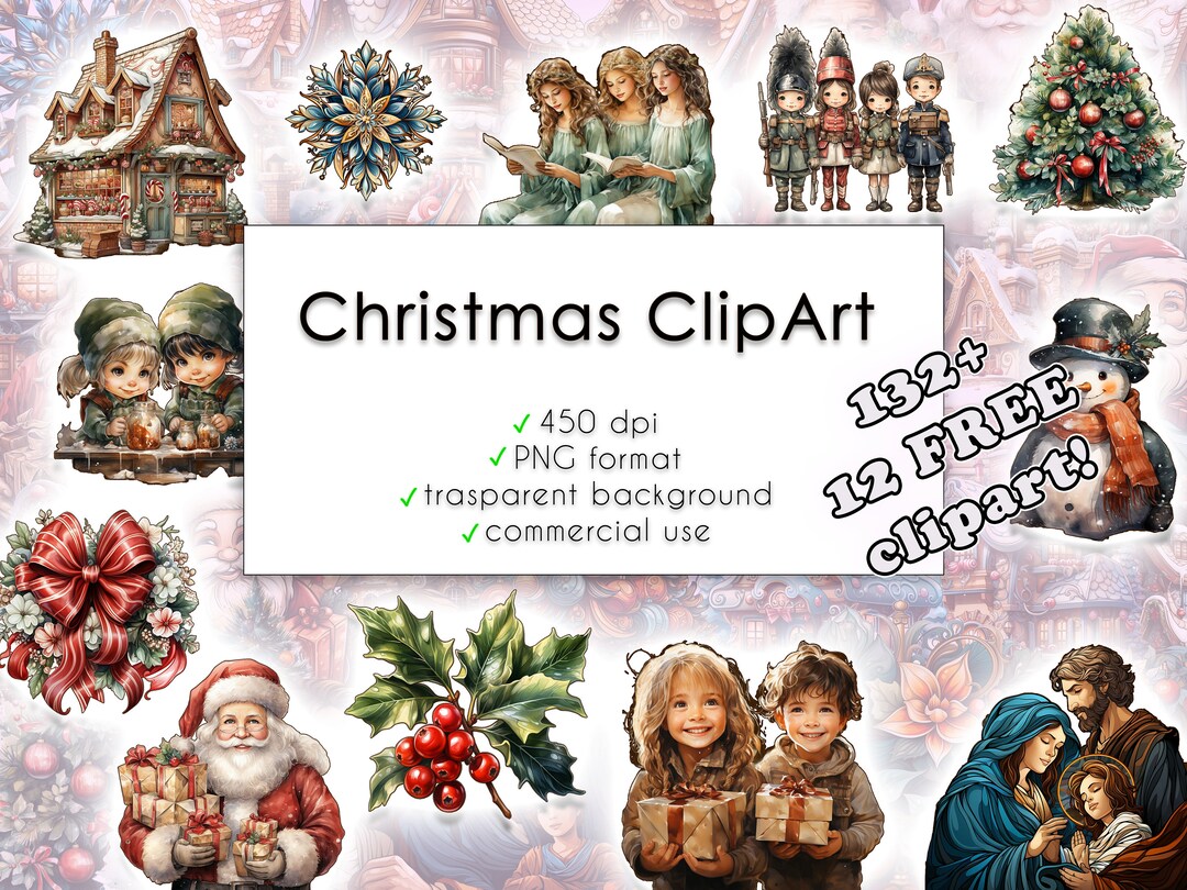 Christmas Clipart Bundle of Santa Claus Jesus Chirst - Etsy