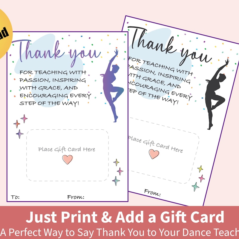 Dance Teacher Card - Etsy