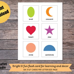 18 Vibrant Color Shapes Flash Cards & Activities, Preschool Learning ...