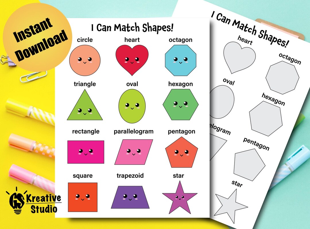 Printable Shape Matching Game for Kids, Shape Matching Activity ...