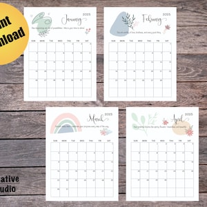 2025 Positive Affirmation Calendar Digital Download | Abstract Shapes ...