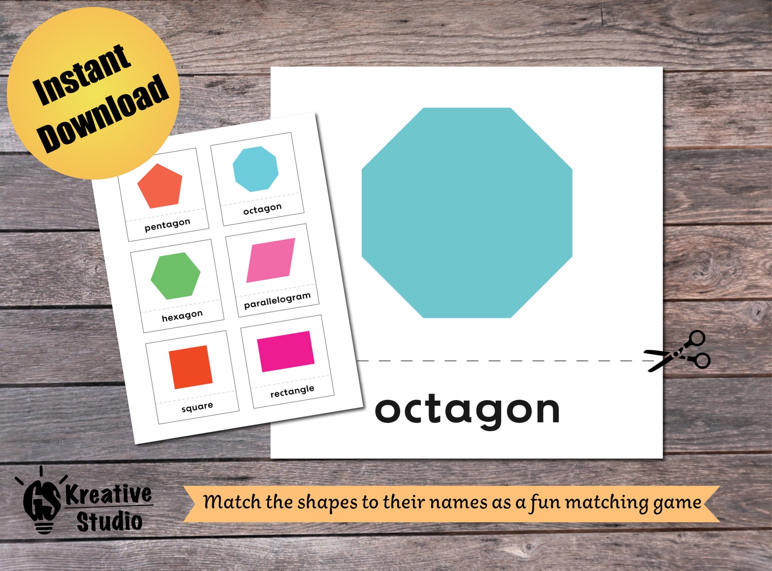 18 Vibrant Color Shapes Flash Cards & Activities, Preschool Learning ...