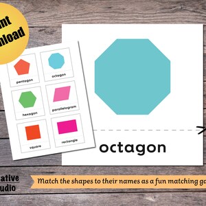 18 Vibrant Color Shapes Flash Cards & Activities, Preschool Learning ...