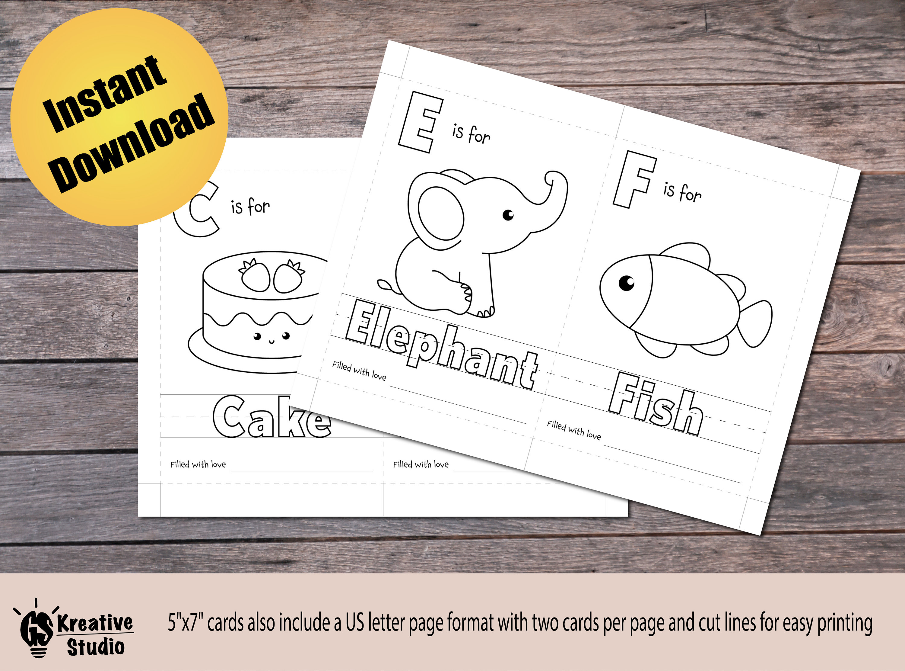 Printable Baby's First ABC Book, Baby Shower Activity, Keepsake ...