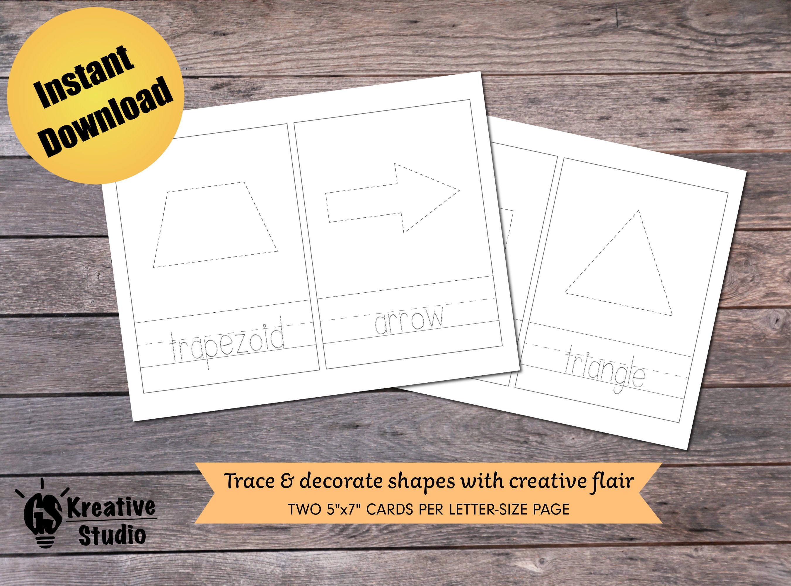 18 Vibrant Color Shapes Flash Cards & Activities, Preschool Learning ...