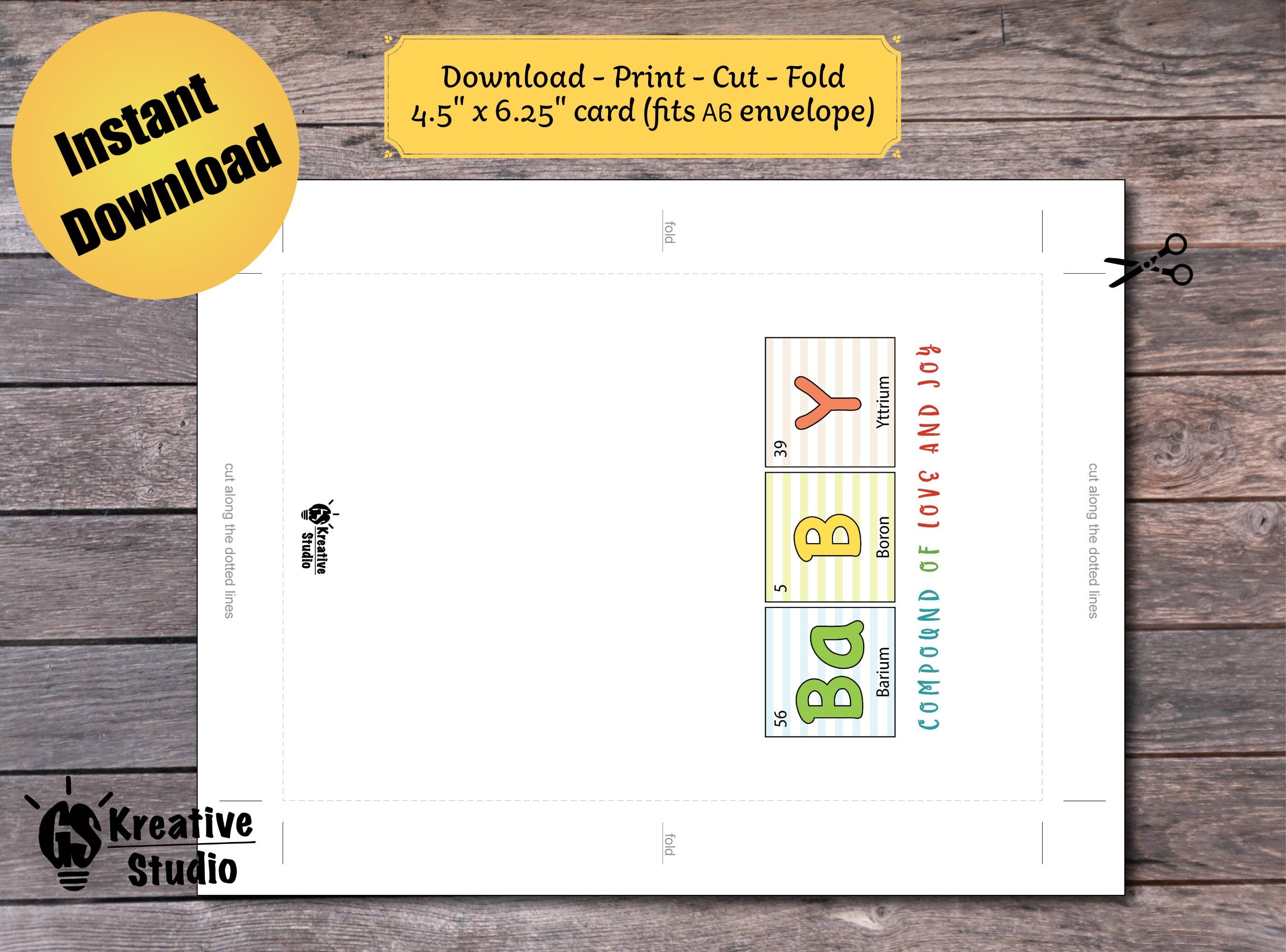 New Baby Periodic Table Card - Printable Newborn Card Fits A6 Envelope ...
