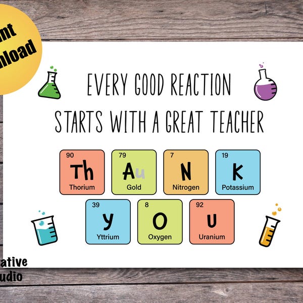 Science Thank You - Etsy