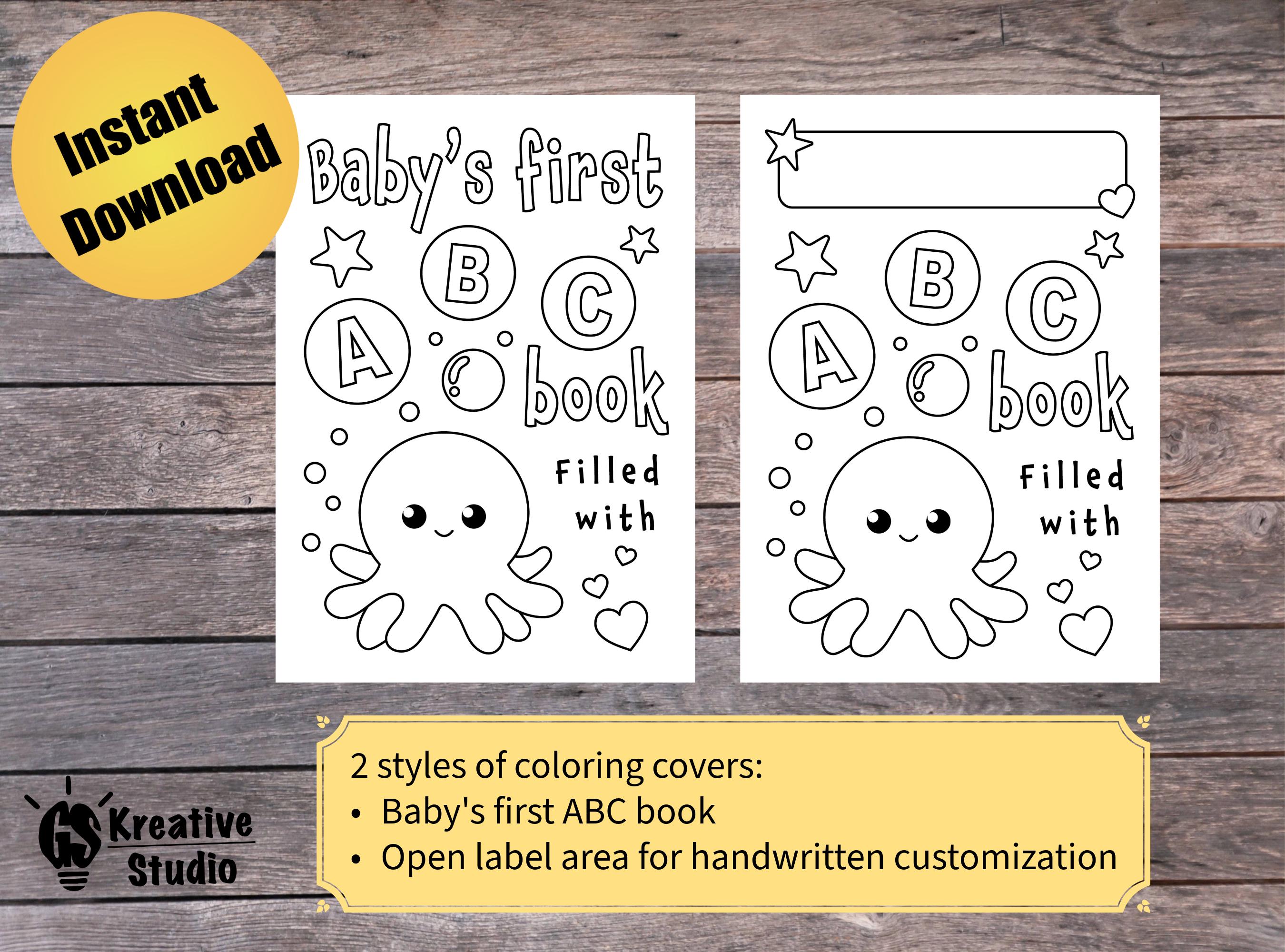 Printable Baby's First ABC Book, Baby Shower Activity, Keepsake ...
